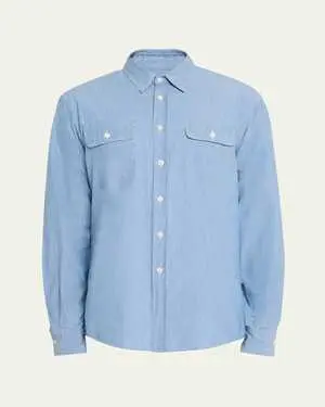 Ralph Lauren Purple Label Washed Chambray Shirt - Medium Berry