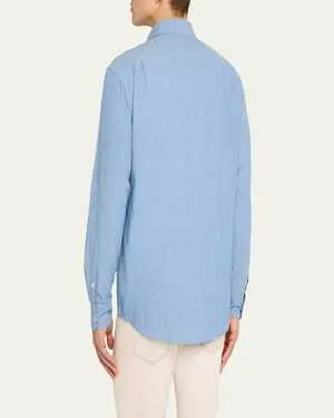 Ralph Lauren Purple Label Washed Chambray Shirt - Medium Berry
