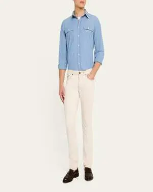 Ralph Lauren Purple Label Washed Chambray Shirt - Medium Berry