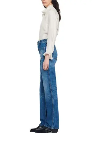 Sandro Flared Faded Jeans - Blue Jean