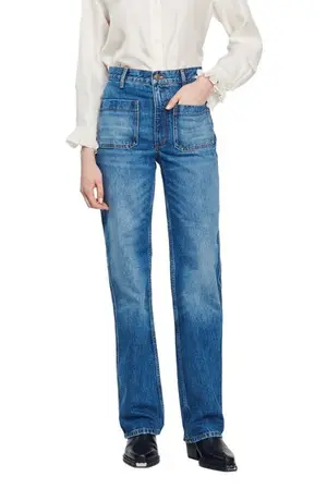 Sandro Flared Faded Jeans - Blue Jean