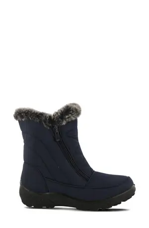SPRING STEP SHOES Persenia Waterproof Winter Boots - Navy Faux Fur
