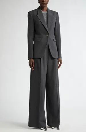 St. John Pinstripe Suiting Pants - Shadow