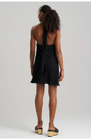 Natori Waves Mini Cover-up Halter Dress - Black