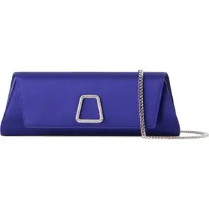 Akris Akris Small Anouk East/West Silk Satin Clutch Amethyst