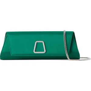 Akris Small Anouk East/west Silk Satin Clutch - Emerald