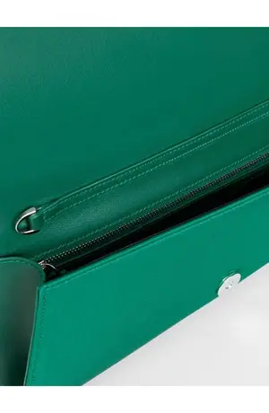 Akris Small Anouk East/west Silk Satin Clutch - Emerald