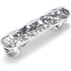 LELET NY Hammered Bar Barrette - Rhodium