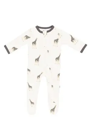 KYTE BABY Print Zip-up Footie - Giraffe