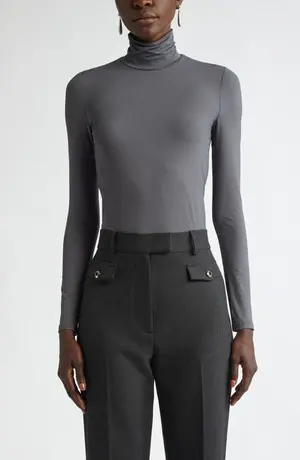 St. John Nuda Jersey Turtleneck Top