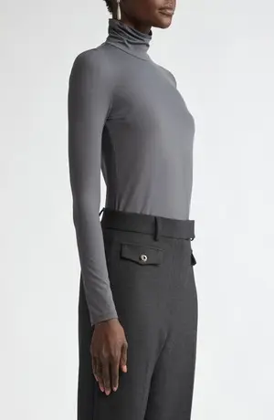 St. John Nuda Jersey Turtleneck Top