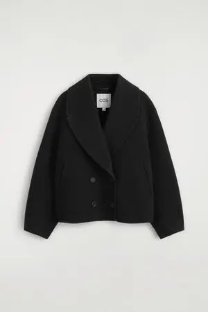 Cos Oversized Double-faced Wool Jacket - Black