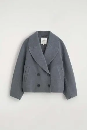 Cos Oversized Double-Faced Wool Jacket Gray
