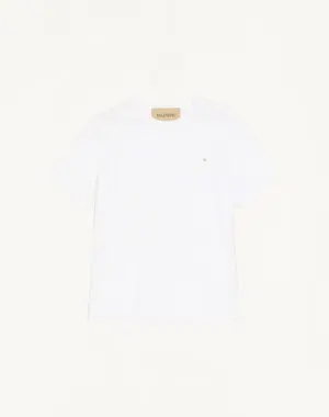Valentino Garavani Cotton T-shirt With Vgold - White