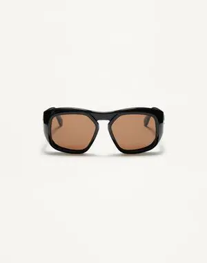 Valentino Garavani Valentino Rectangular Sunglasses Black/brown