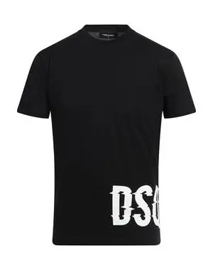 Dsquared2 Man T-shirt Military Green Size Xl Cotton Black