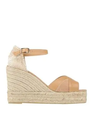 CastaÑer Leather And Textile Espadrille Sandals Camel