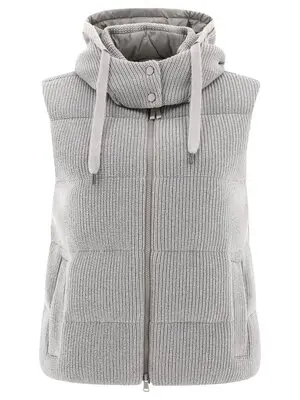Brunello Cucinelli Sleeveless Quilted Gilet - Grey