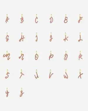 Ring Concierge 14k Yellow Gold Gemstone Script Initial Pendant - One-color