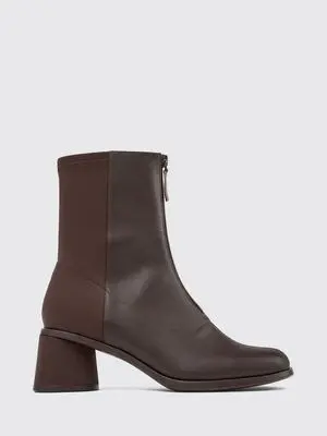 Camper Kiara Smooth Leather Ankle Boots With A Mid Heel And Side Zip