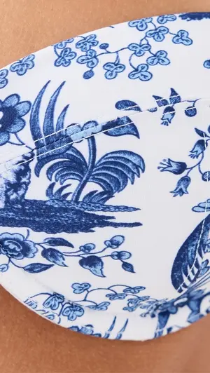 Staud Jo Balconette Bikini Top - Blue Toile