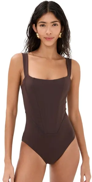 Staud Adelaide One Piece - Dark Chocolate