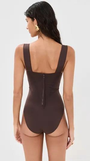 Staud Adelaide One Piece - Dark Chocolate