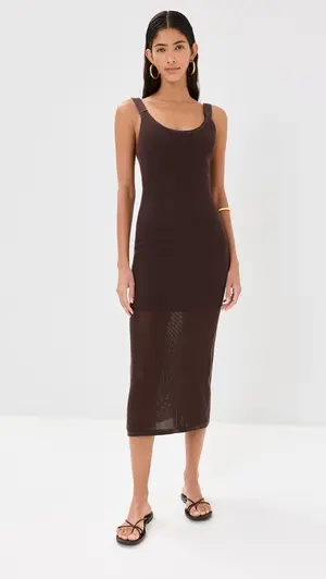 Staud Jessica Dress - Dark Chocolate