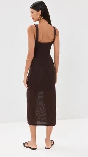 Staud Jessica Dress - Dark Chocolate | Editorialist