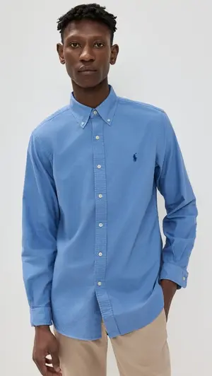 Polo Ralph Lauren Classic Fit Garment Dyed Oxford Shirt - Bastille Blue