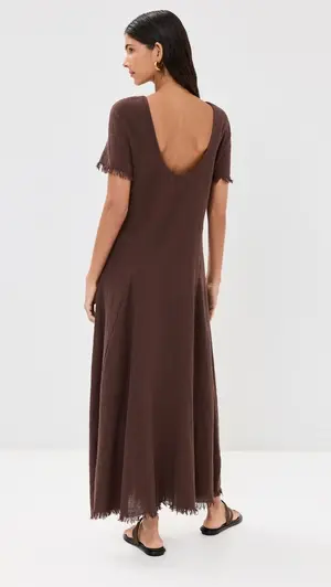 Staud Le Havre Dress - Dark Chocolate