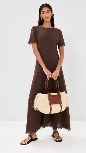 Staud Le Havre Dress - Dark Chocolate