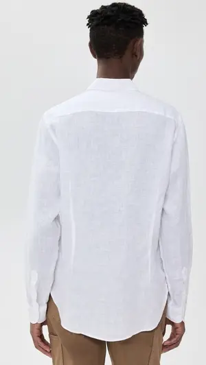 Orlebar Brown Giles Linen Button Down Shirt - White