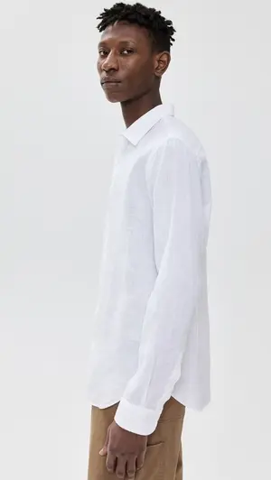 Orlebar Brown Giles Linen Button Down Shirt - White