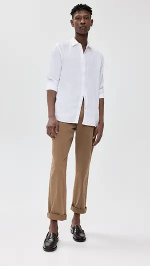 Orlebar Brown Giles Linen Button Down Shirt - White