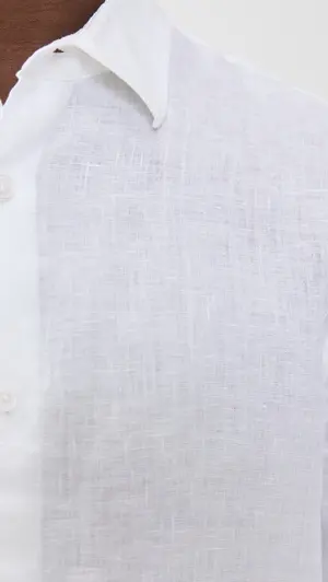 Orlebar Brown Giles Linen Button Down Shirt - White