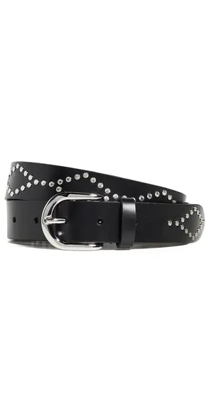 Isabel Marant Liliana Studded Belt - Black/silver