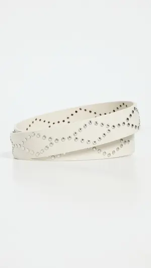 Isabel Marant Étoile Liliana Studded Belt - Chalk/silver