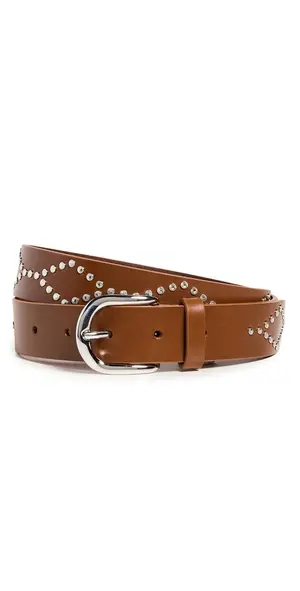 Isabel Marant Étoile Isabel Marant Liliana Studded Belt Cognac/silver