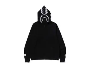 A BATHING APE X Bounty Hunter Mad Shark Full Zip Hoodie - Black