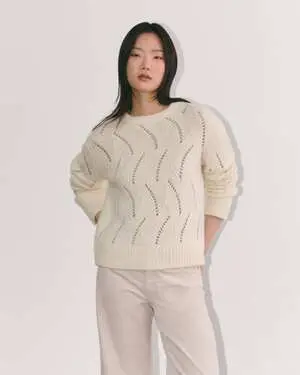 Everlane Pointelle Sweater - Bone