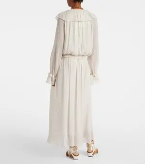 Chloé Ruffled Silk-blend Crêpe Maxi Dress