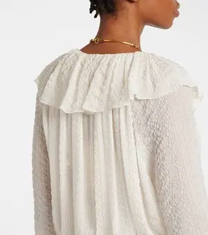 Chloé Ruffled Silk-blend Crêpe Maxi Dress
