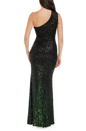 Dress The Population Sariah Sequin One-shoulder Gown