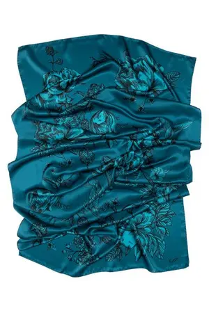 ELIZABETTA Isabellasilk Scarf/shawl For - Peacock Blue