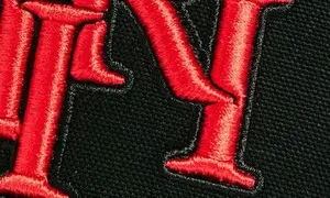 Amiri Staggered Logo Cotton Canvas Baseball Cap - Black Red