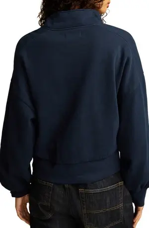 Lucky Brand Embroidered Quarter-zip Fleece