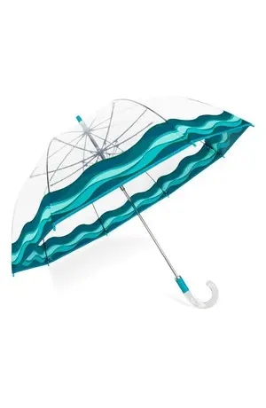 SHEDRAIN Auto Open Bubble Stick Umbrella - Waves Of Capri