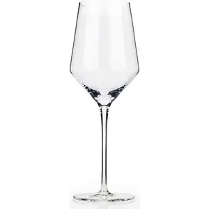 VISKI Raye Crystal Angled Chardonnay Glasses Set Of 2 - Clear
