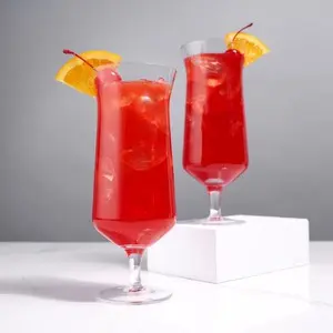 VISKI Raye Crystal Angled Hurricane Glasses Set Of 2